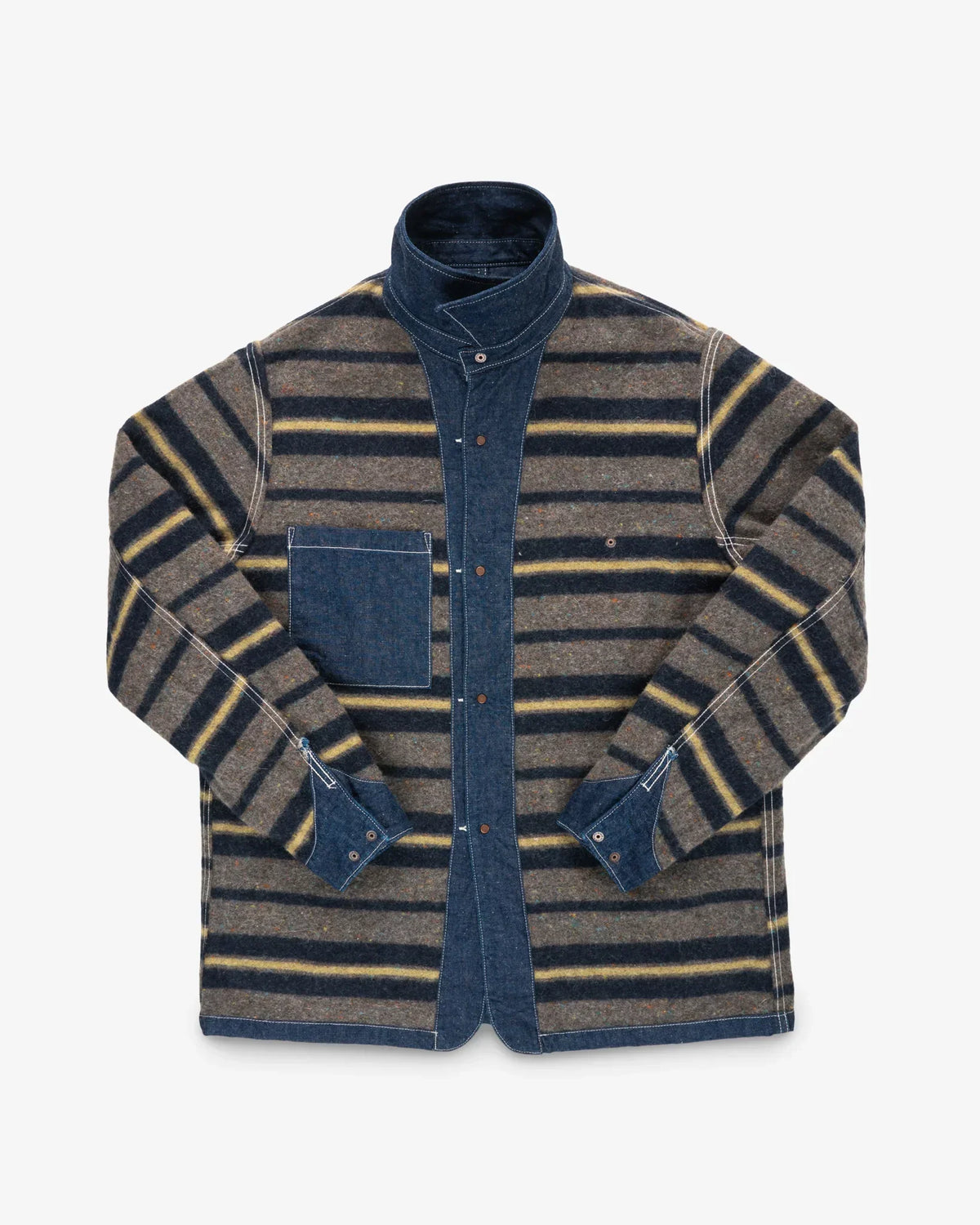 Iron Heart IHJ-149-IND 10oz Selvedge Denim Blanket Lined Chore Jacket ...