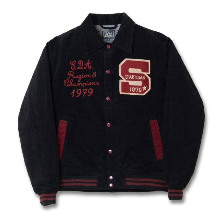 Studio D'Artisan 4626 Corduroy Stadium Jacket - Black – Guilty Party