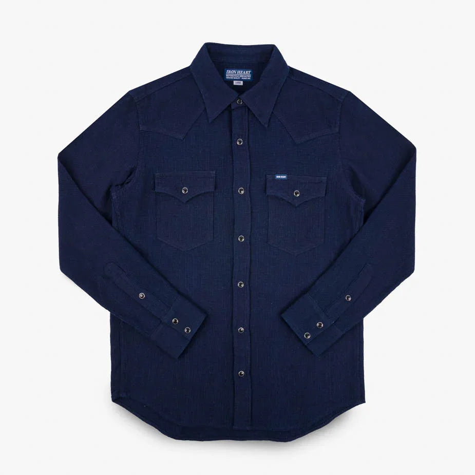 Iron Heart IHSH-413-IND 5oz Selvedge Dobby Cloth Western Shirt - Indig ...