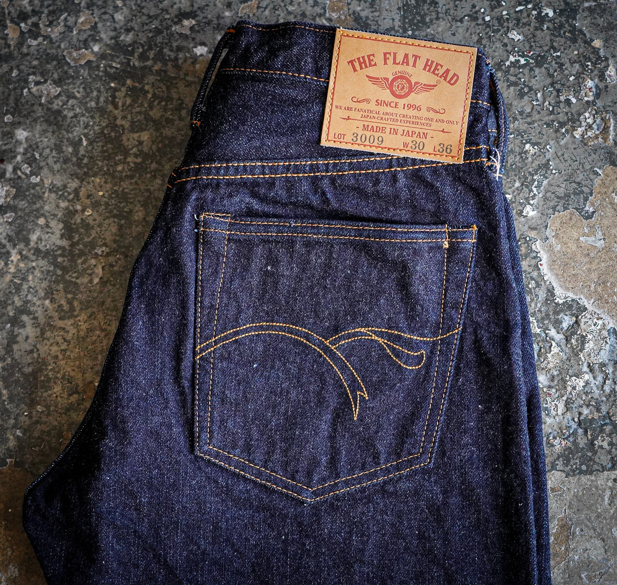 The Flat Head FN-3009 14.5oz Straight Tapered Selvedge Denim - Indigo