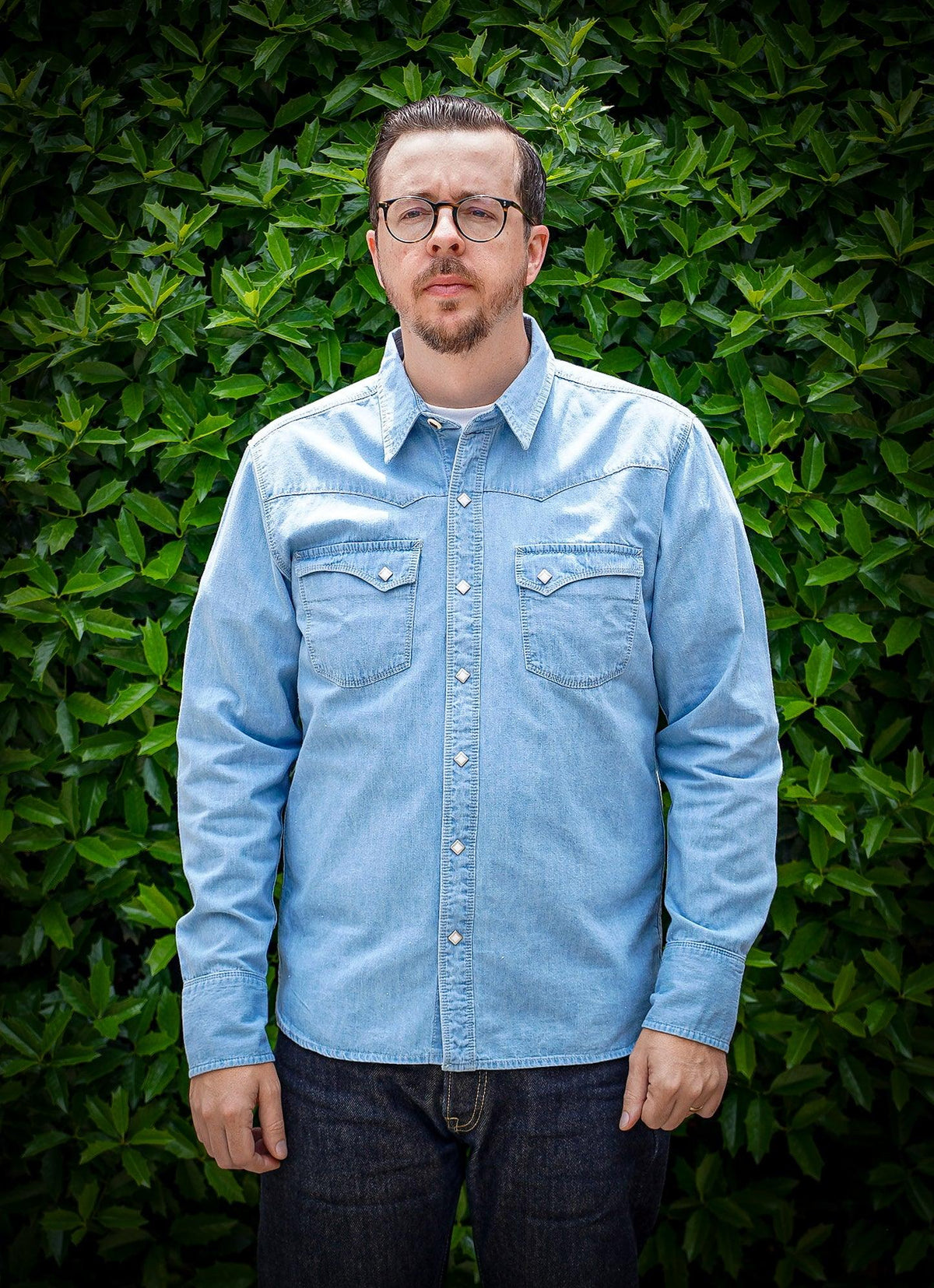 Freenote Cloth Calico Western Shirt - 6oz Bleached Denim | Guilty Party